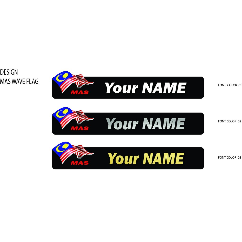 Sticker Basikal Bike Sticker Murah Wave Flag Malaysia Bike Name 4pcs ...