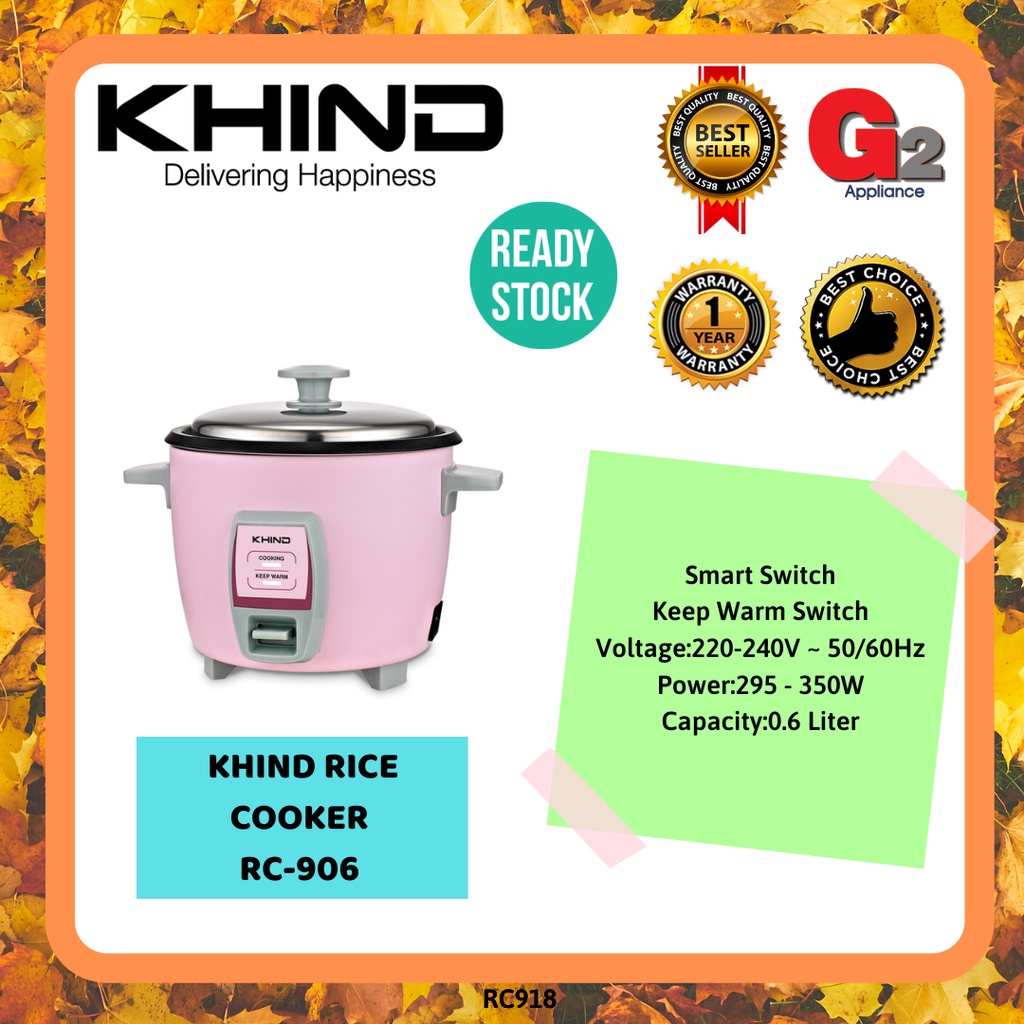 KHIND MINI RICE COOKER 0.6L RC-906T (RANDOM COLOUR) | Shopee Malaysia
