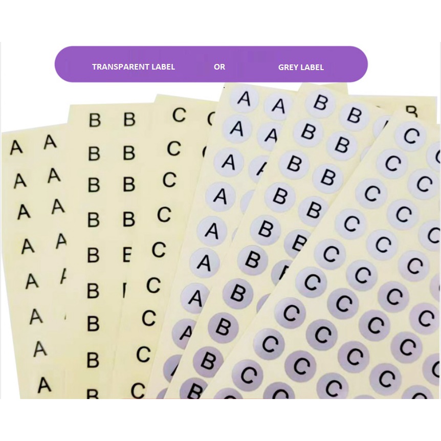 A B C D to Z Alphabet Sticker Letter Transparent Labels Black Font ...