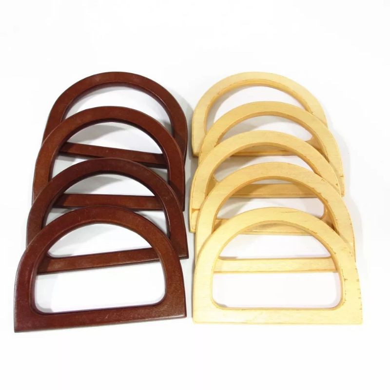 Wooden Handle Bag Replacement DIY Ring Accessories (2 pcs) Benang Kait ...