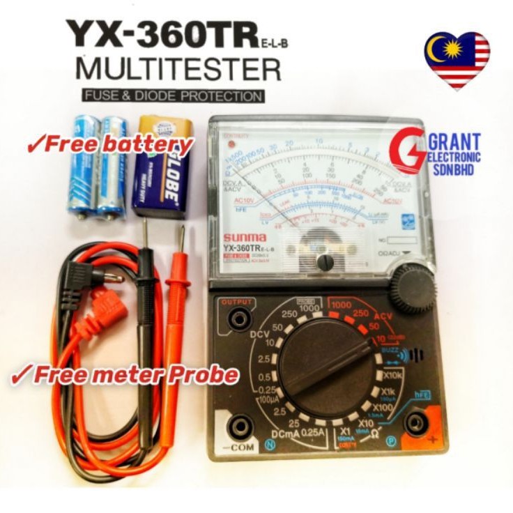 Samwa YX-360TRE-L-B Analog Multimeter With LED and Buzzer/Analog ...