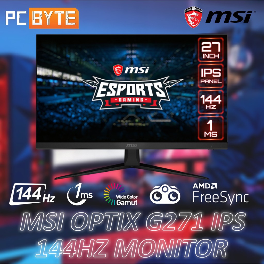 MSI Optix G271 Esport Gaming IPS 144Hz Gaming Monitor (27") | Shopee Malaysia