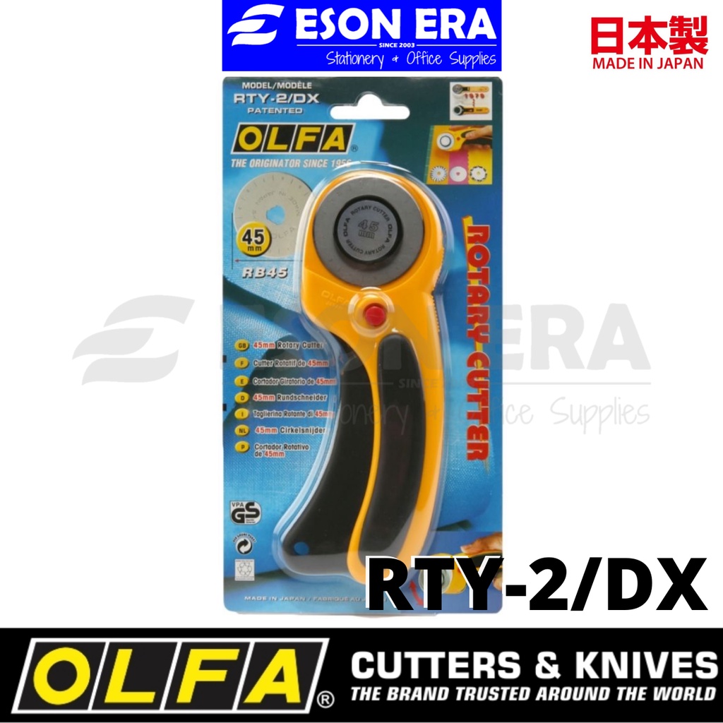 Olfa RTY-2/DX 45mm Rotary Cutter Made in Japan Knife Pisau Bulat (Blades Olfa RB45-1) | Shopee ...