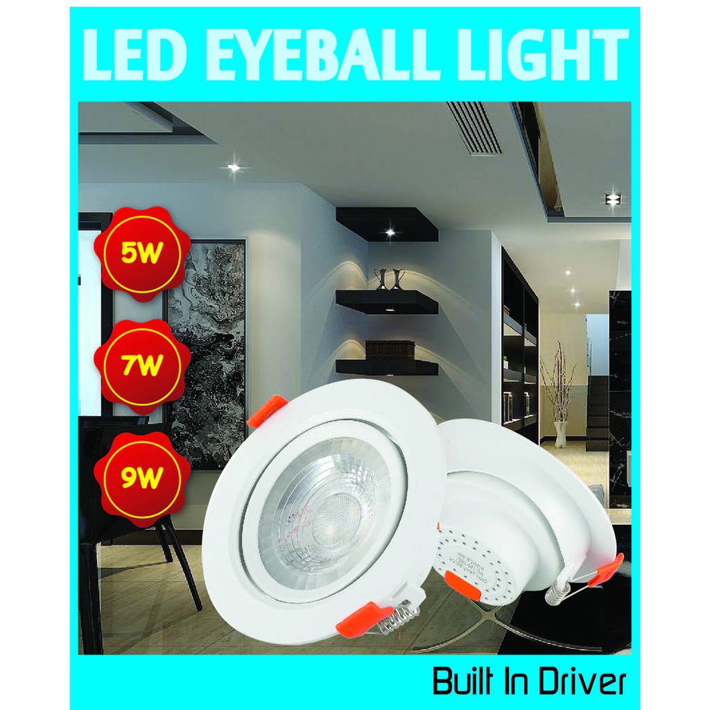 [New Model] LED EYEBALL COB SPOTLIGHT 5W 7W 9W 12W RECESSED CEILING ...