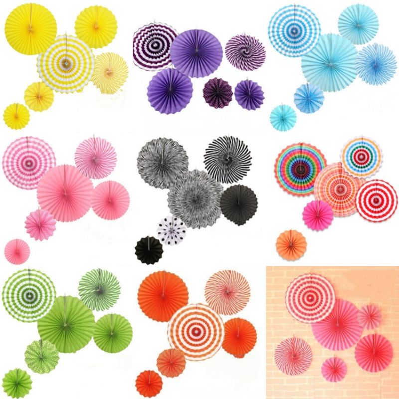 [Ready Stock] Paper Fan Flower Paper Flower Ball Paper Flag Banner For ...