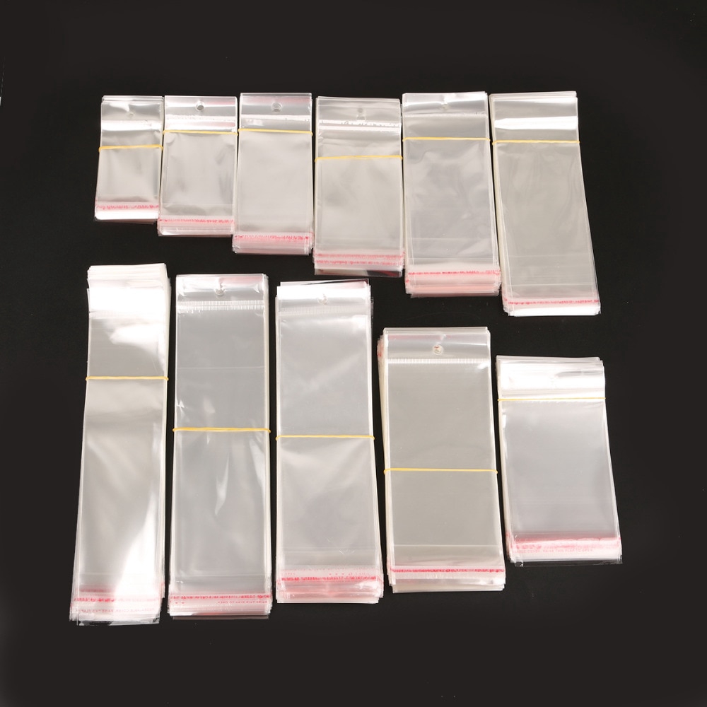 100 pcs Transparent Self Adhesive Seal Plastic Storage Bag OPP Poly ...
