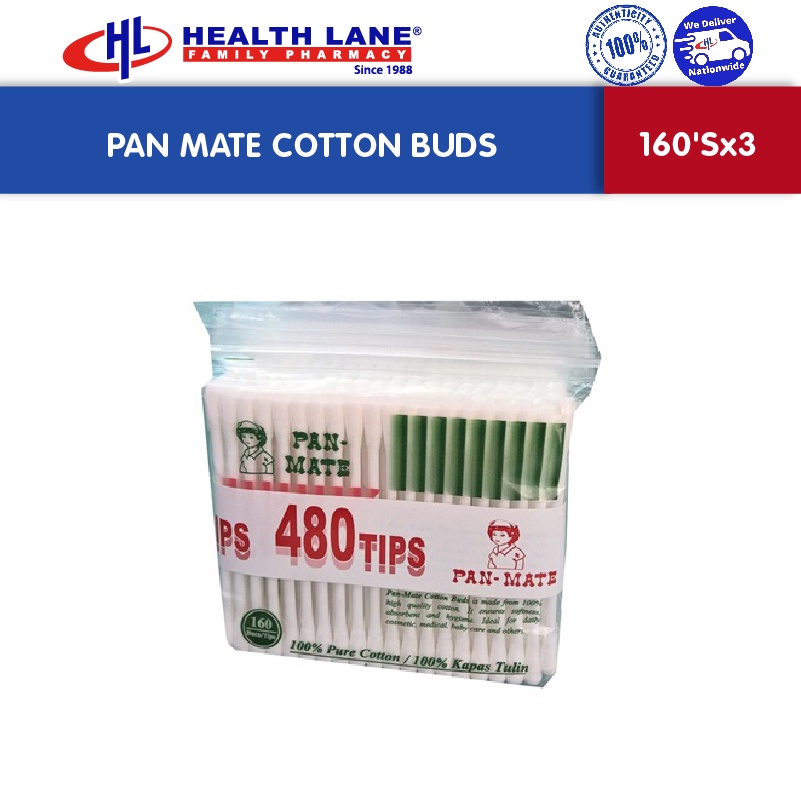Pan Mate Cotton Buds (160's x 3) | Shopee Malaysia