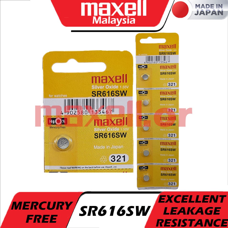 (Original) SR 616 SW Maxell Silver Oxide Battery ( 1pc / 5pcs ...