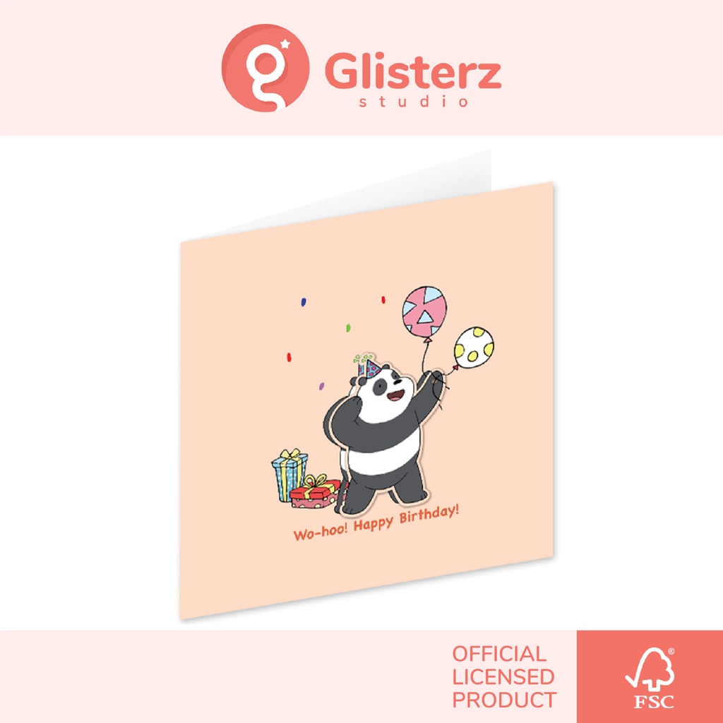 Glisterz 3D Greeting Card - We Bare Bears Happy Birthday Card (WBB ...