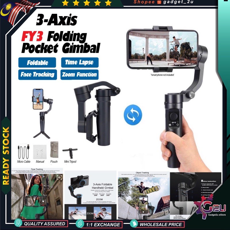 (Ready Stock)FY3 Gimbal Handheld Pocket Gimbal,Gimbal Stabilizer 3-Axis ...