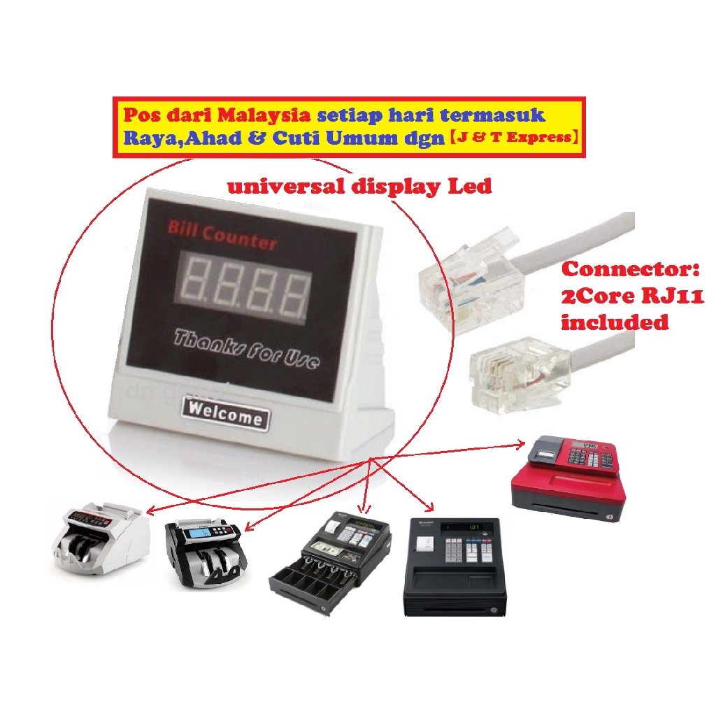 Monitor Display Led External Digital LED Display Money Note Counter ...