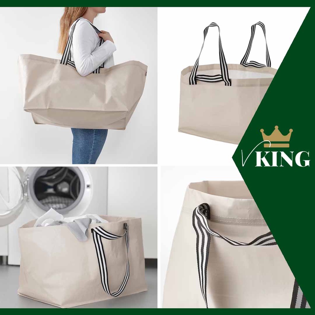 IKEA BAG GORSNYGG CARRIER BAG LARGE LIGHT BEIGE COLOUR 57x37x39 CM 71L ...