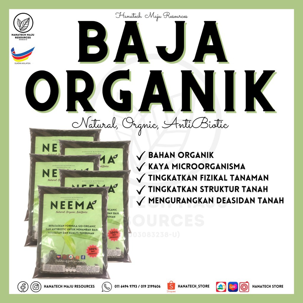 🔥READY STOCK🔥 1KG NEEMA+ BAJA ORGANIK (Baja mempunyai sistem kawalan ...