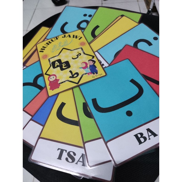 Printed flashcard huruf jawi tunggal 36 huruf | Shopee Malaysia