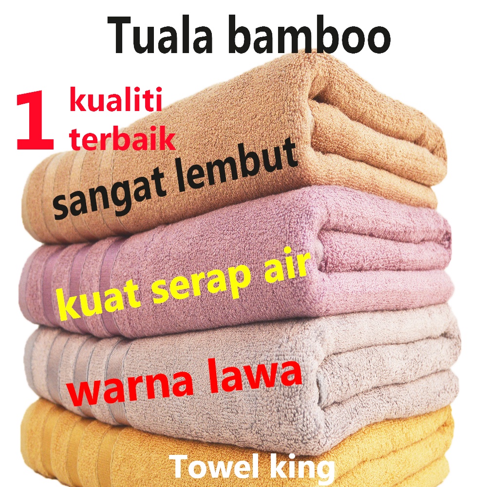 Tuala mandi dewasa paling lembut serap air terbaik Bamboo 100%cotton ...