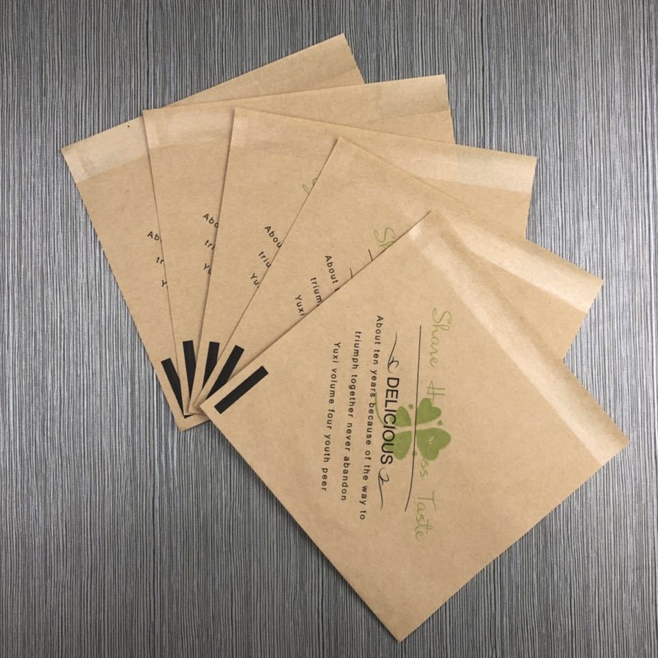 READY STOCK 100PCS Triangle and One Side Bag Sandwich Paper Bag Donut ...