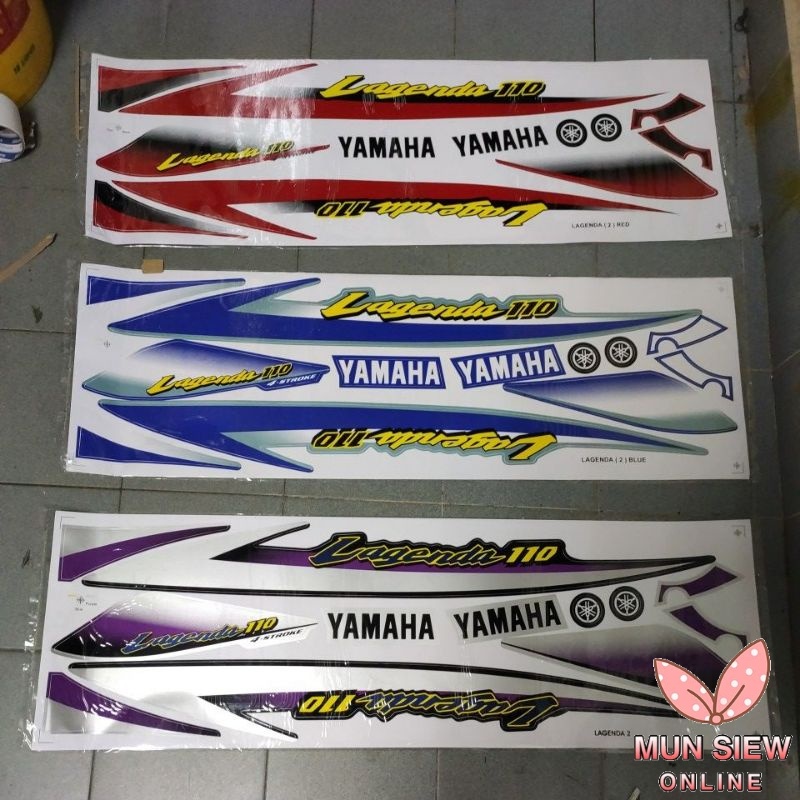 Stiker sticker body stripe cover set (2) yamaha srl110 lagenda110 ...