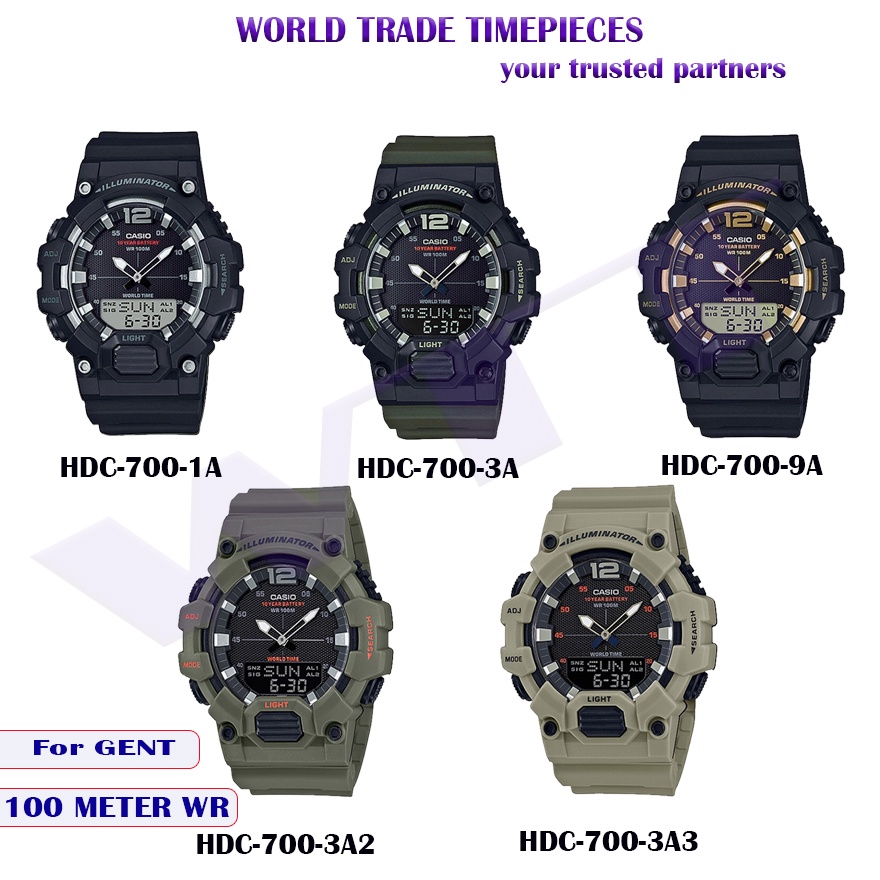 ORIGINAL HDC-700 SERIES YOUTH ANALOG-DIGITAL MEN WATCH (2 YEARS ...
