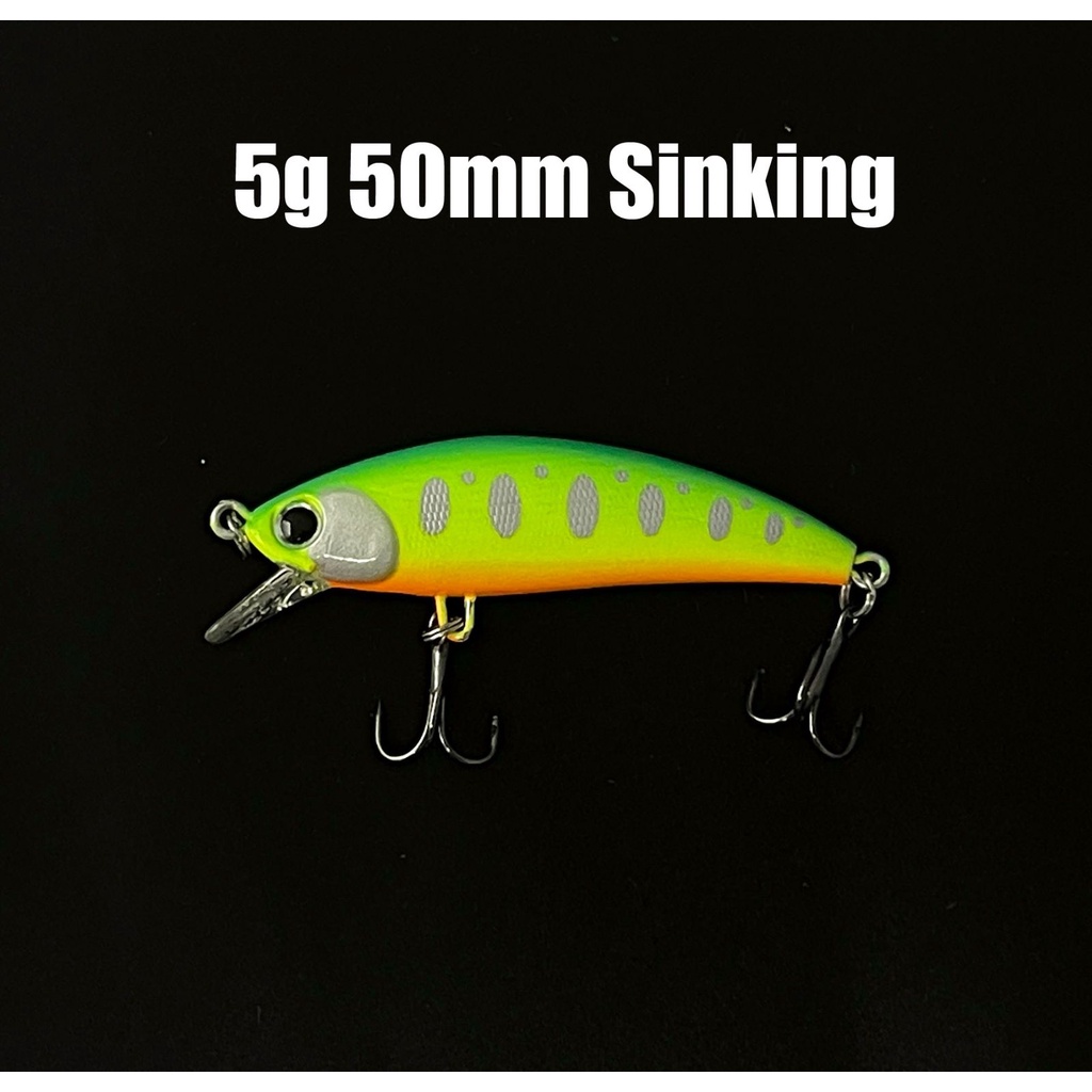 Anh 50mm 5g Sinking Minnow Ultra Light Lures Fishing Sebarau Ikan Kerah ...