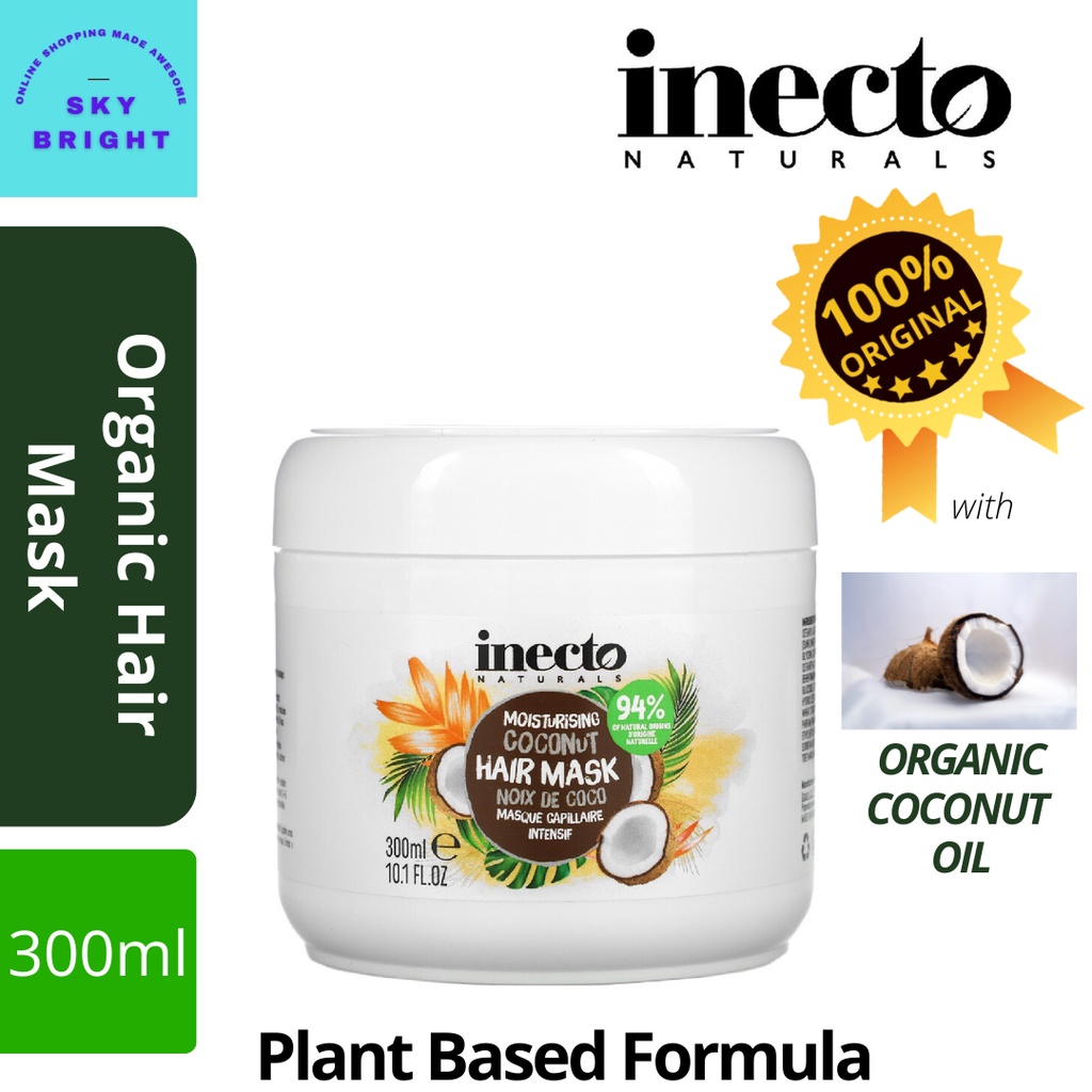 Inecto Coconut Oil Hair Mask 300ml. Natural Antioxidant Protect Hair ...