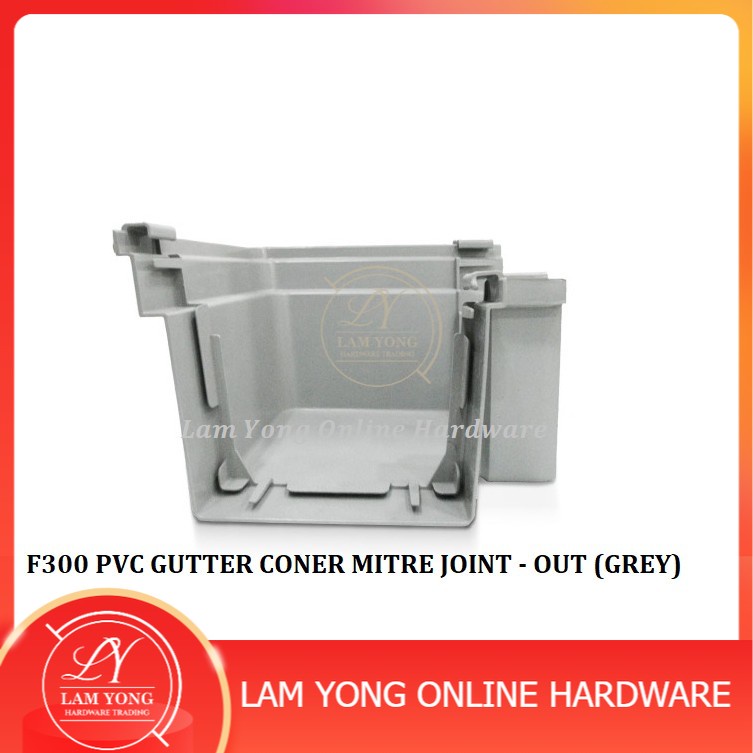 F300 PVC GUTTER CONER MITRE JOINT - OUT (GREY) | Shopee Malaysia