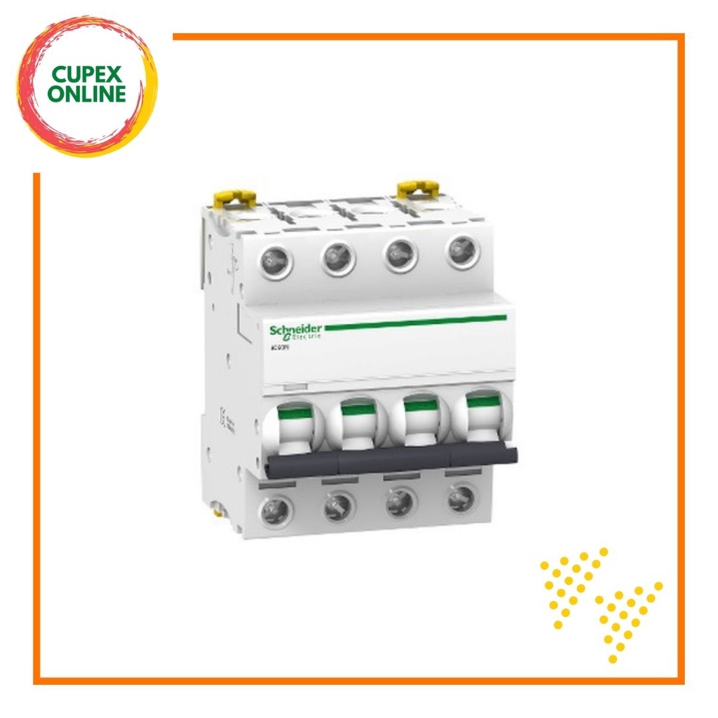 Schneider Electric IC60N 4P 40A C CURVE 10KA 400VAC (A9F74440) (cupex) | Shopee Malaysia