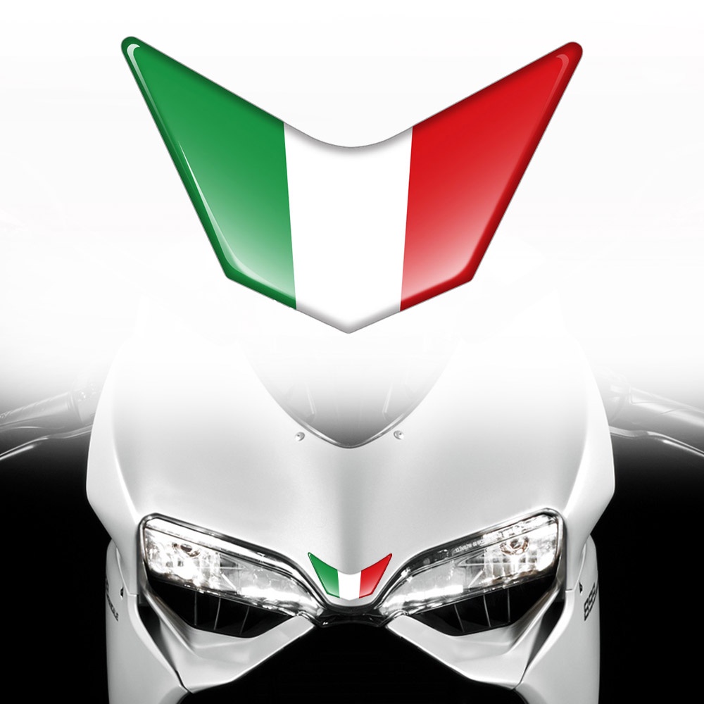 3D Reflective Motorcycle Stickers Italy Flag Ducati Decals for Aprilia ...