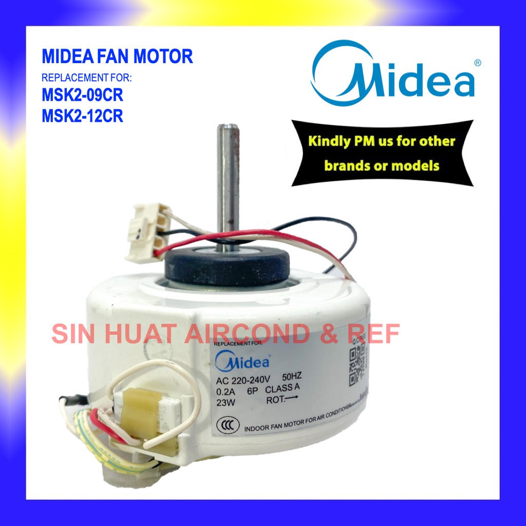 Midea Indoor Fan Motor Media MSK2-09CR / MSK2-12CR Replacement Motor ...
