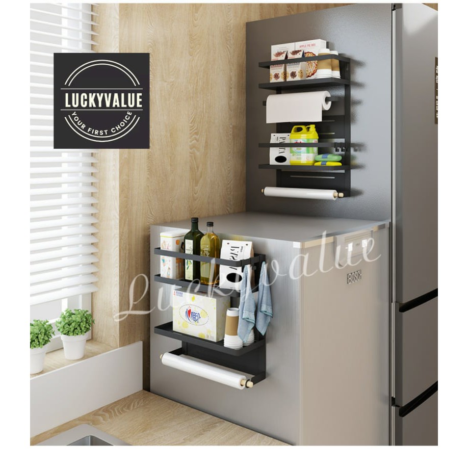 (Ship from Johor) Kitchen Magnet Rack Refrigerator Hanging Storage ...