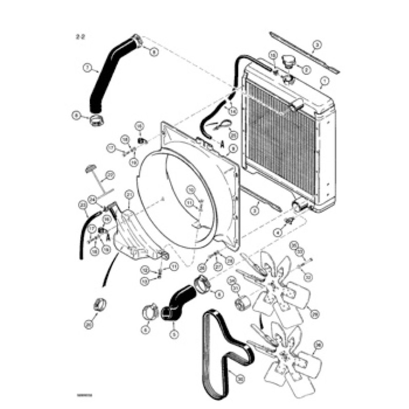 BACKHOE CASE 580E/K/L/M RADIATOR HOSE SPRING TYPE D127774/5 | Shopee ...