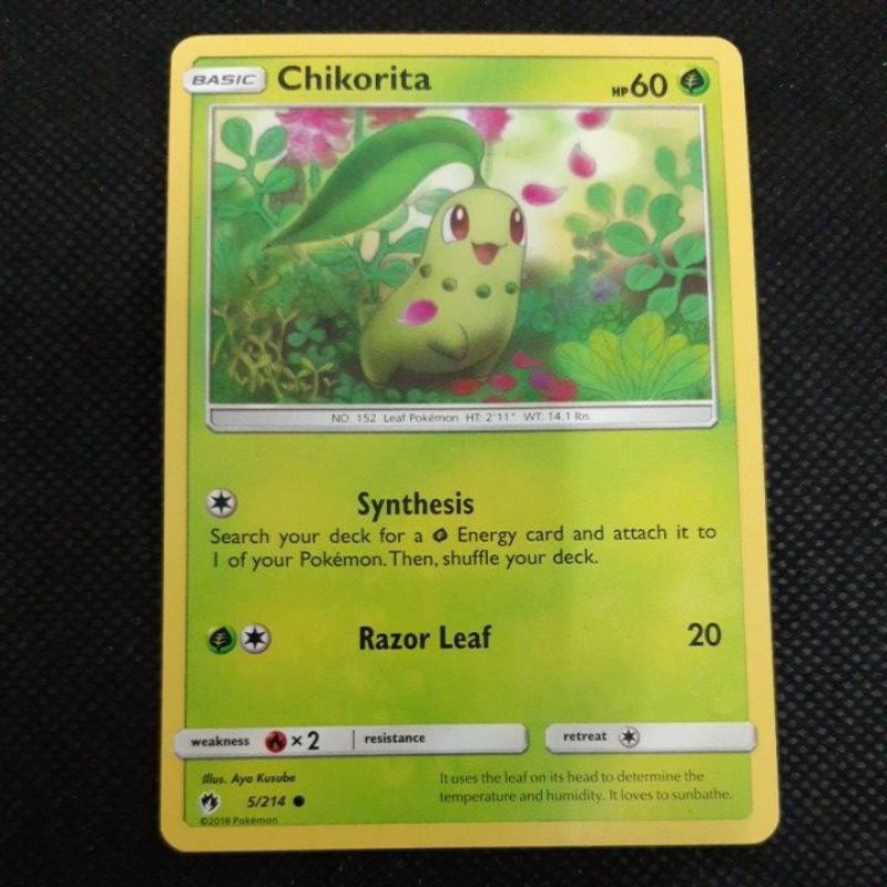 Pokemon Card TCG : Starter: Chikorita 5/214 (NON HOLO) 100% Original ...