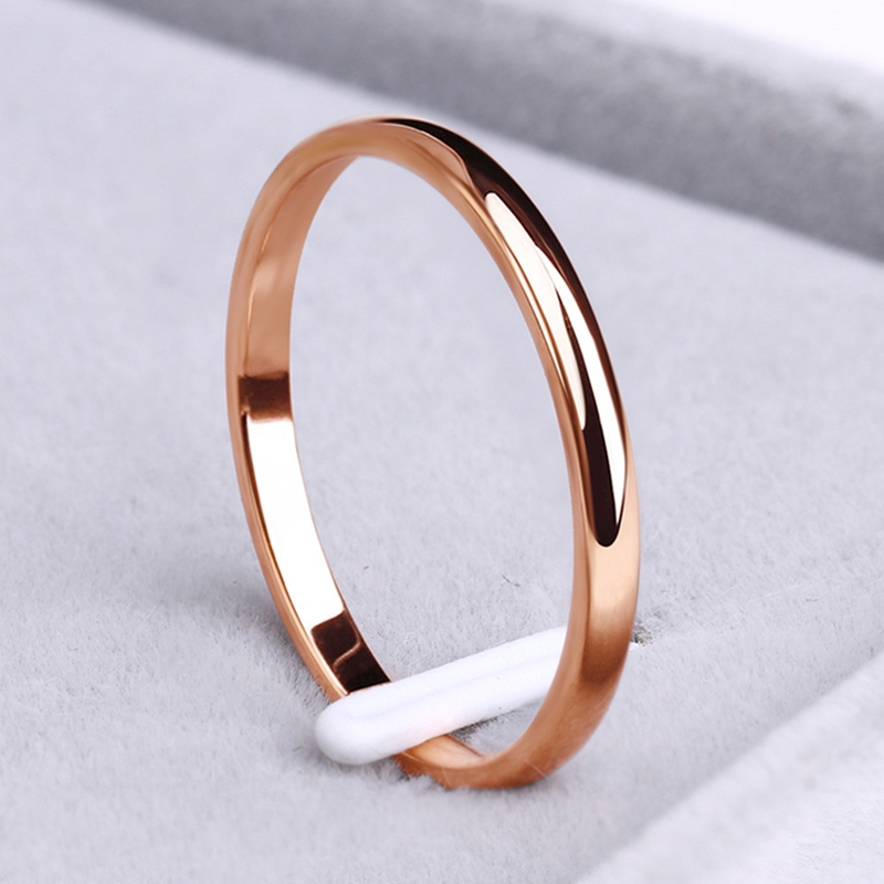 Fashion Simple Wedding Couple Rings For Women / Female Smooth Fine Thin ...
