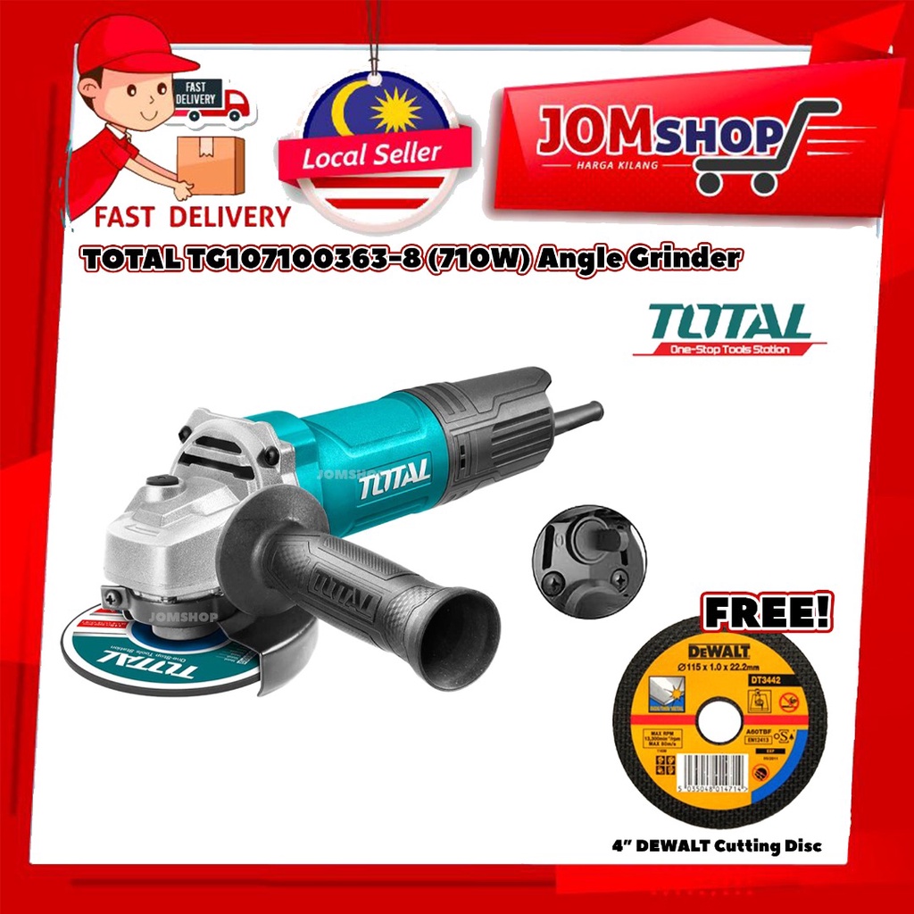 FREE DISC!! TOTAL Angle Grinder TG107100363-8 750W Mesin Canai Potong ...