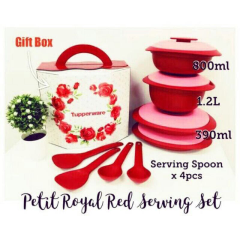 TUPPERWARE PETIT ROYAL RED SERVING SET(8PC) | Shopee Malaysia