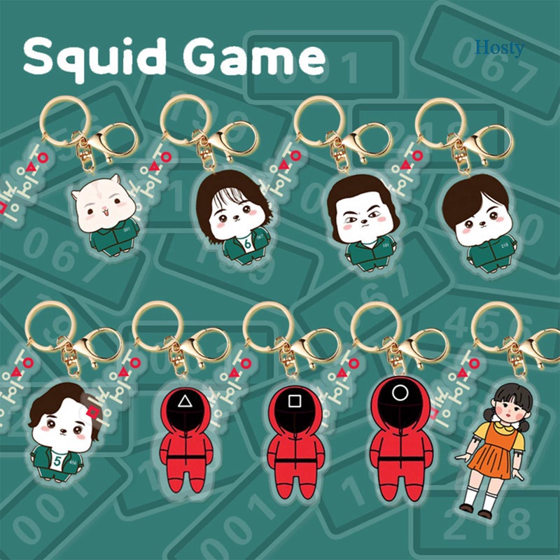 Hospitality Squid Game Staff Guard Cute Pendant Acrylic Backpack ...