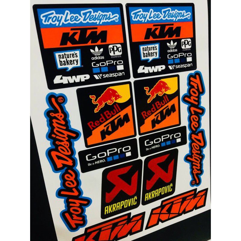 🔥KTM Troy Lee Designs🔥1Set 12Pcs KTM Troy Lee Designs Sticker ...