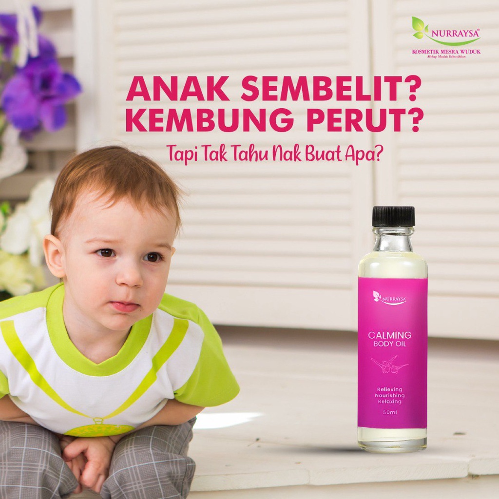 Original Nurraysa Calming Body Oil Minyak Urut Sakit Sengal Sendi Baby ...