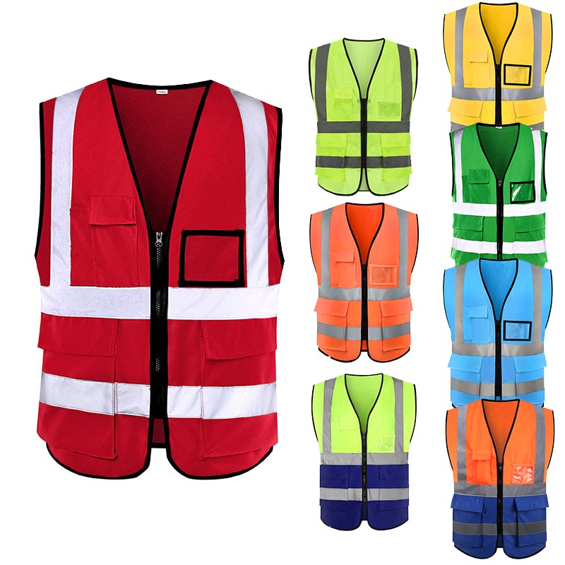 8 Colors Size M-4XL High Visibility Reflective Safety Vest Mesh ...