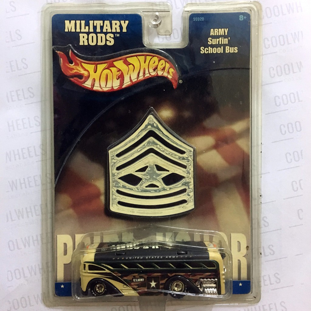 Hot Wheels 2003 Military Rods Surfin' School Bus (Yellowish blister ...