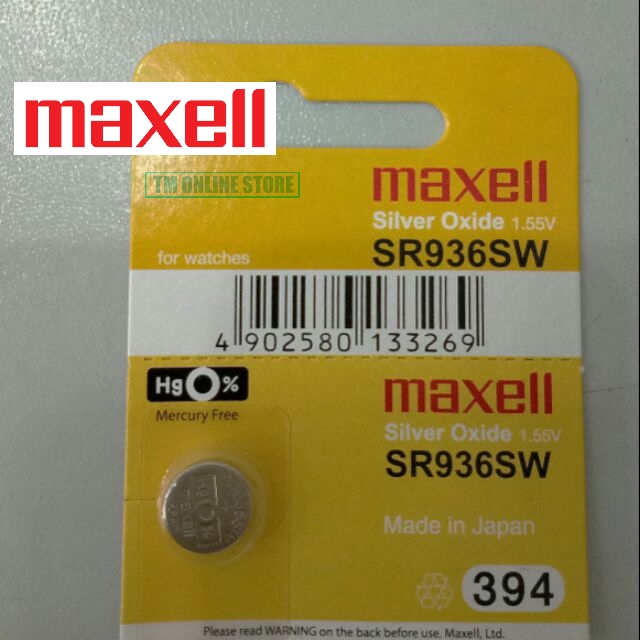 ORIGINAL MAXELL SR936SW 394 SILVER OXIDE BATTERY MADE IN JAPAN | Shopee ...
