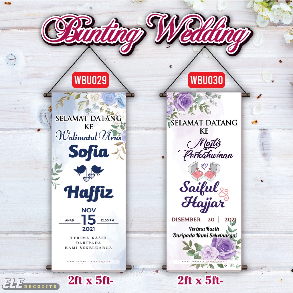 BUNTING KAHWIN 2 x 5/BANTING MAJLIS KAHWIN/WEDDING BANNER | Shopee Malaysia