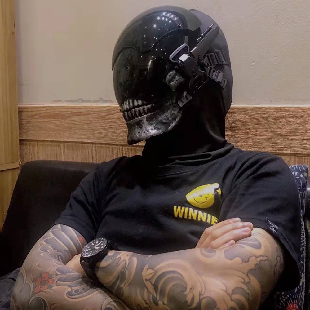 CyberPunk Cosplay Bloodsport Dc Skull Mask With LED Light, Music ...