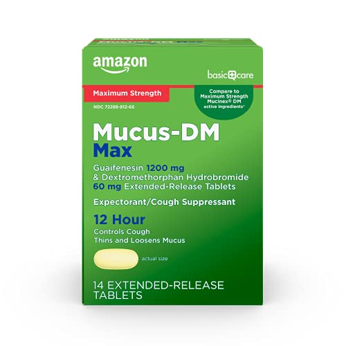 Amazon Basic Care Maximum Strength Mucus DM, Expectorant and Cough (2.2 ...