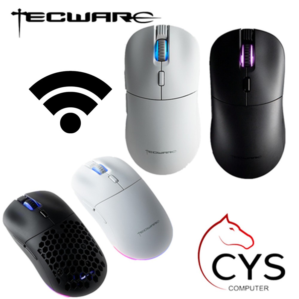 TECWARE PULSE AMBIDEXTROUS WIRELESS GAMING MOUSE ( BLACK / WHITE ...