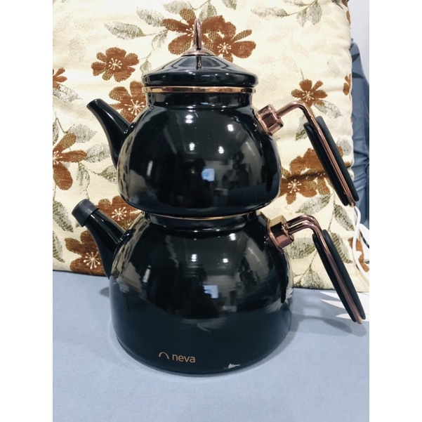 ** 2-Layer Turkish Tea Kettle By Enamel Black | Shopee Malaysia
