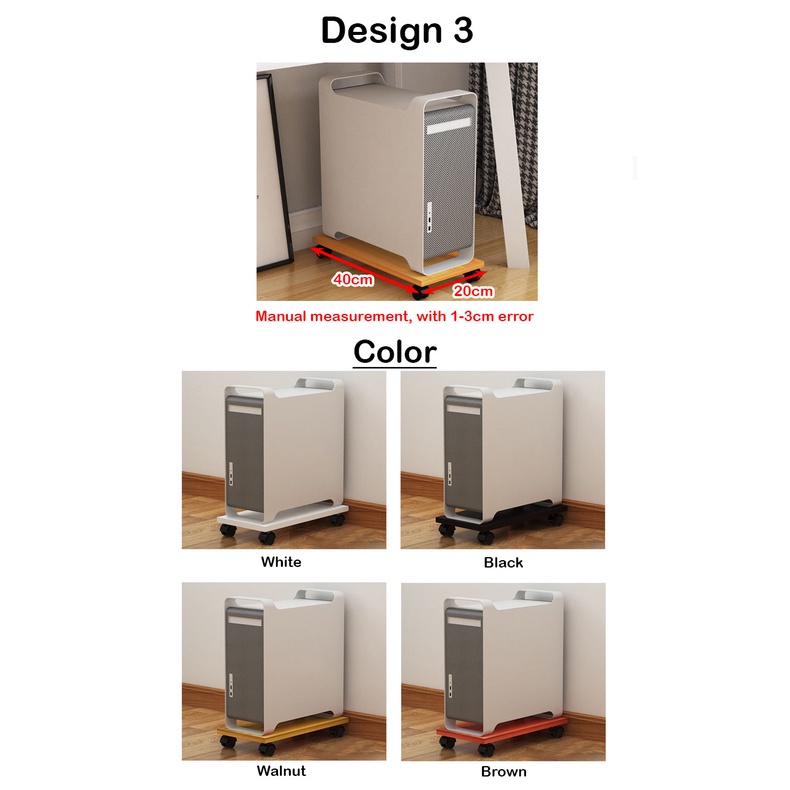 Desktop Computer Host Pulley Bracket Pad Riser Base under Table CPU ...