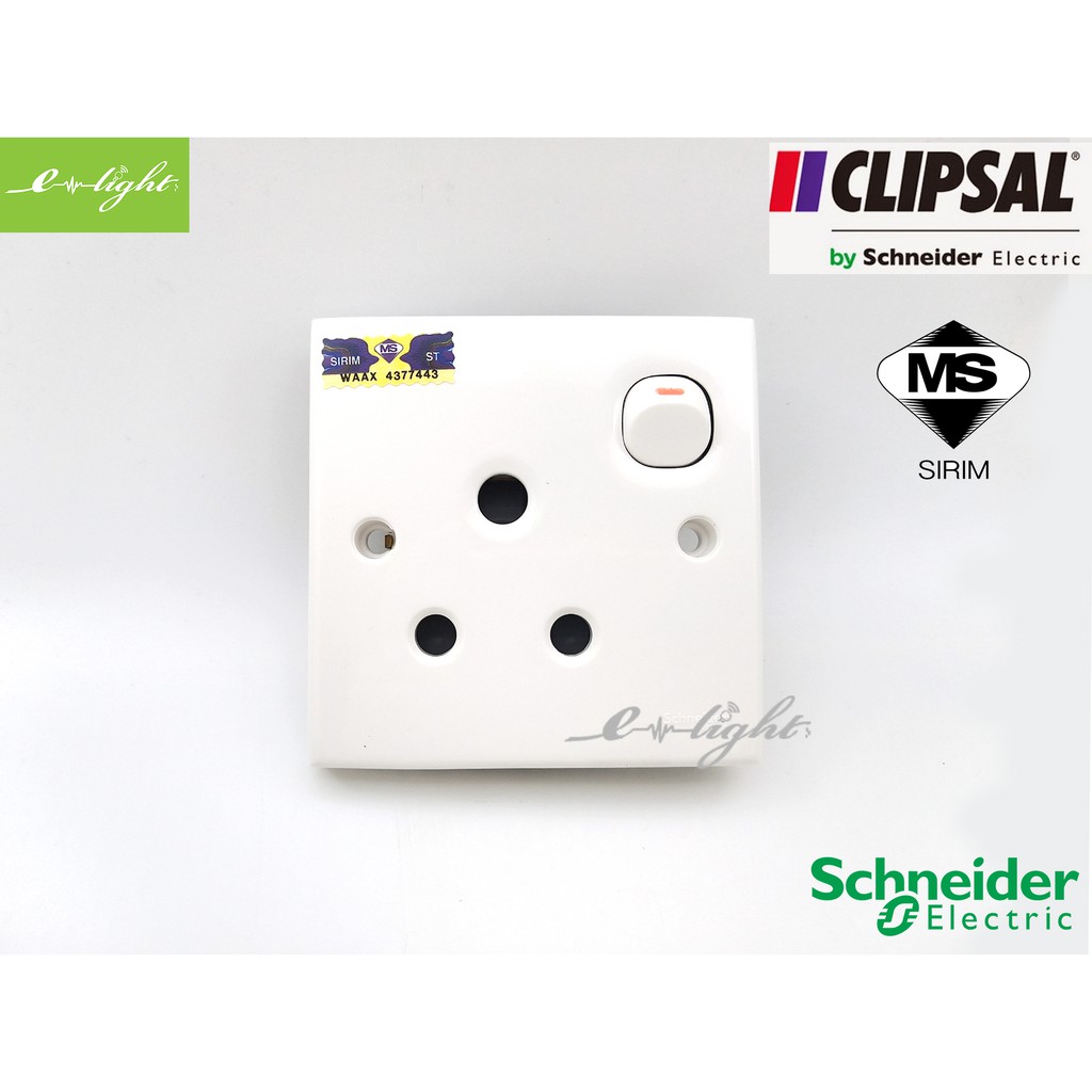 SCHNEIDER CLIPSAL 15A 1 GANG SWITCH SOCKET / suis soket | Shopee Malaysia