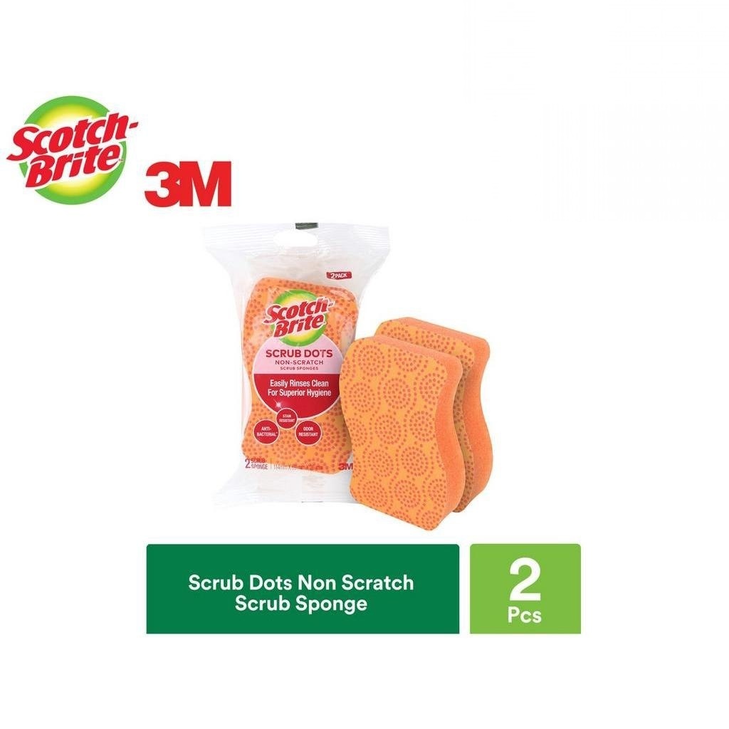 3M Scotch Brite Scrub Dots Non Scratch Scrub Sponge (2 Pcs/Pack ...