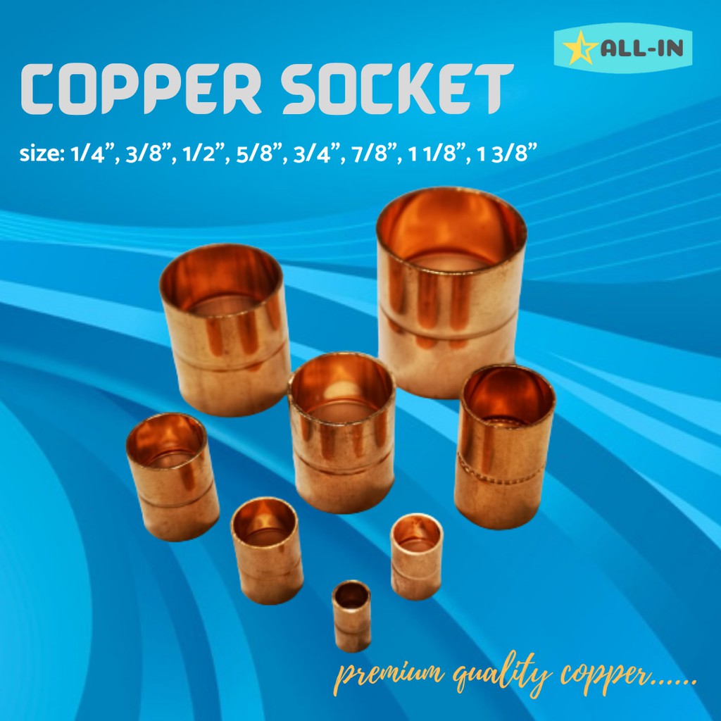 Copper Socket / Coupling 1/4" to 1 3/8" | Shopee Malaysia