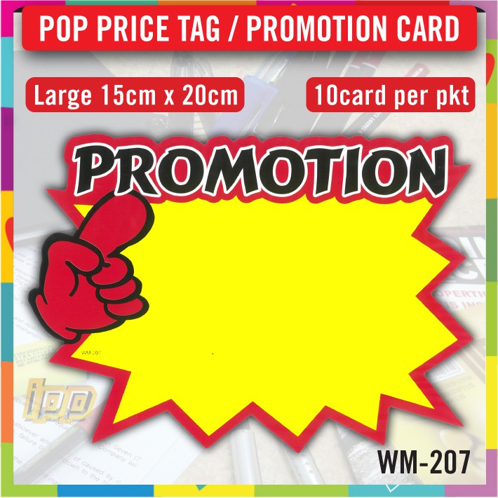 POP Price Tag Promotion Cards / Thumbs Up Pop Price Tags / Jualan Tag ...